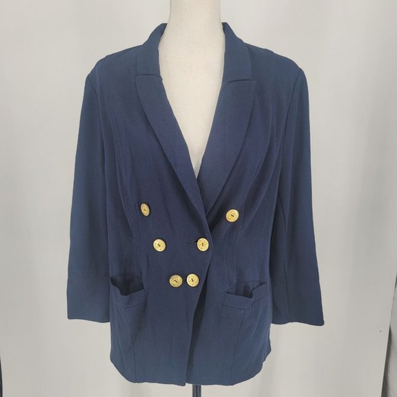 CAbi | Jackets & Coats | Cabi 55 Grand Slam Nautical Blazer Navy Double ...